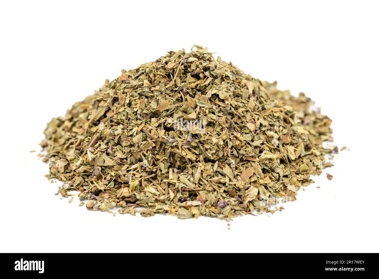 Dried crushed basil isolated on white background. Dried ground basil ...