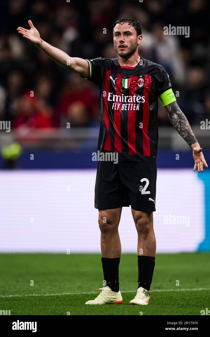 Milan, Italy. 10 May 2023. Davide Calabria of AC Milan gestures during ...