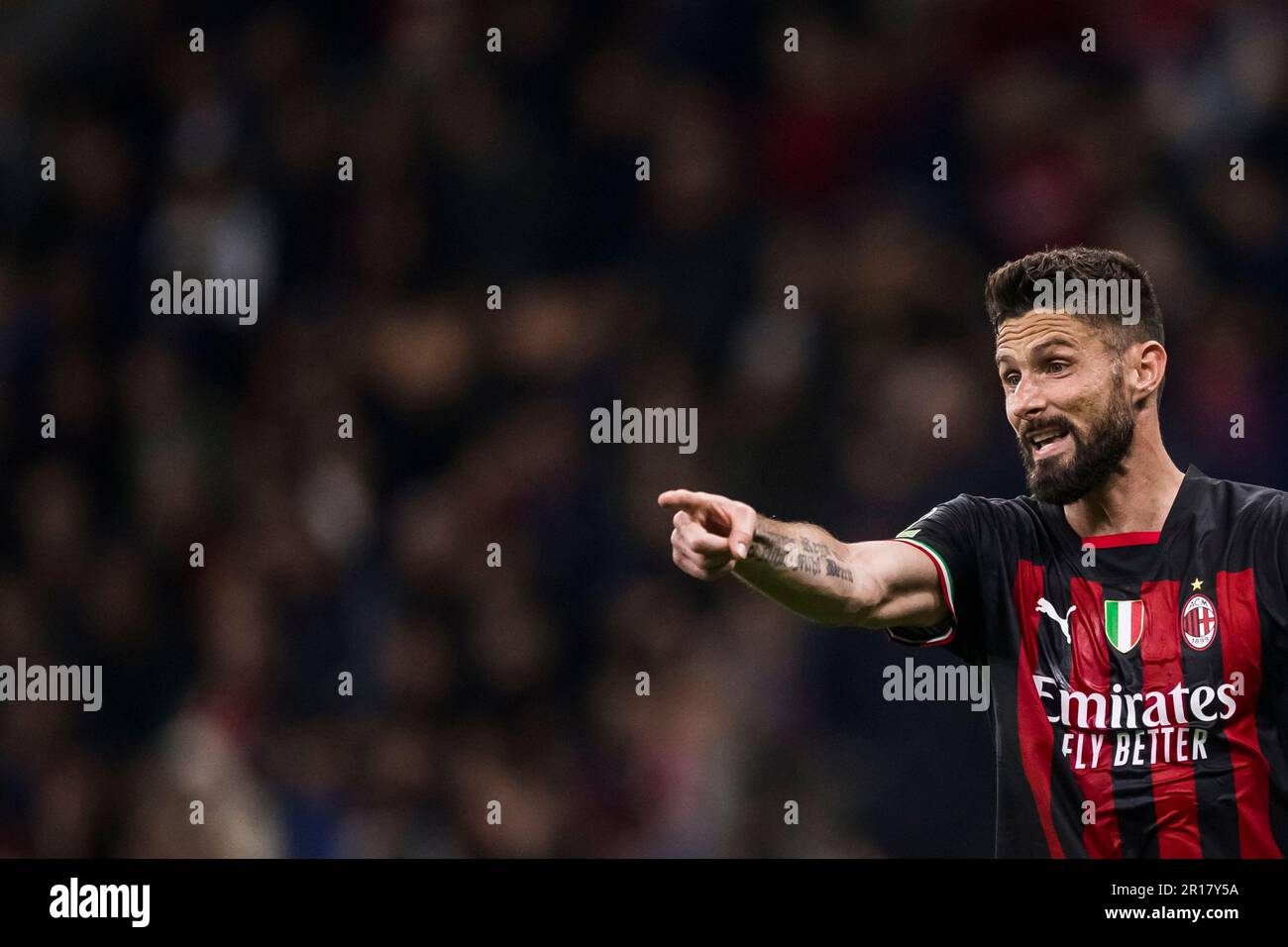 Milan, Italy. 10 May 2023. Olivier Giroud of AC Milan gestures during ...