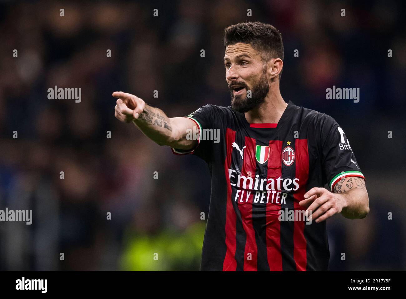 Milan, Italy. 10 May 2023. Olivier Giroud of AC Milan gestures during ...