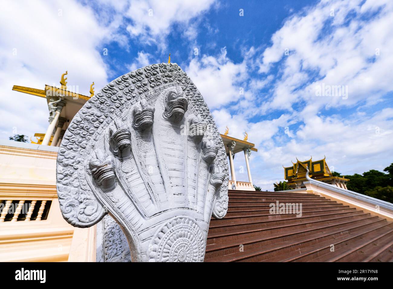 The 7 heads serpent of Royal Palace Chanchhaya Pavilion in Phnom Penh ...