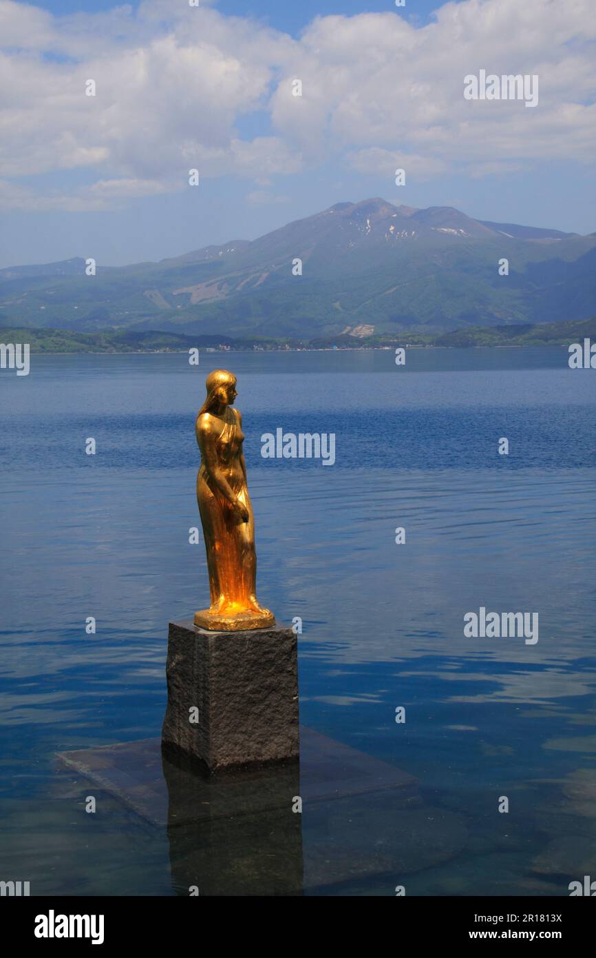 Statue of Tatsuko at Lake Tazawa Stock Photo - Alamy