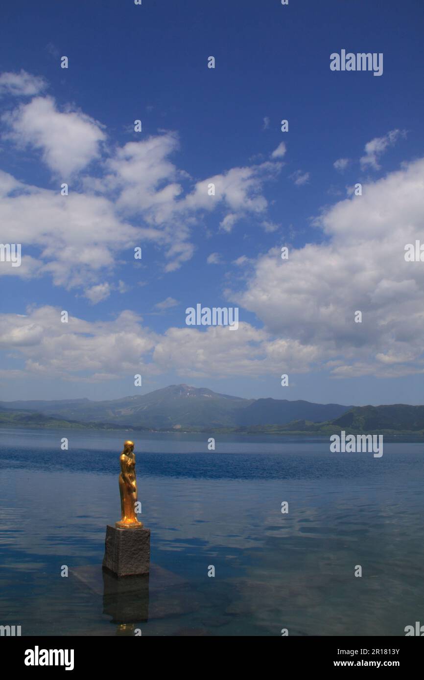 Statue of Tatsuko at Lake Tazawa Stock Photo - Alamy