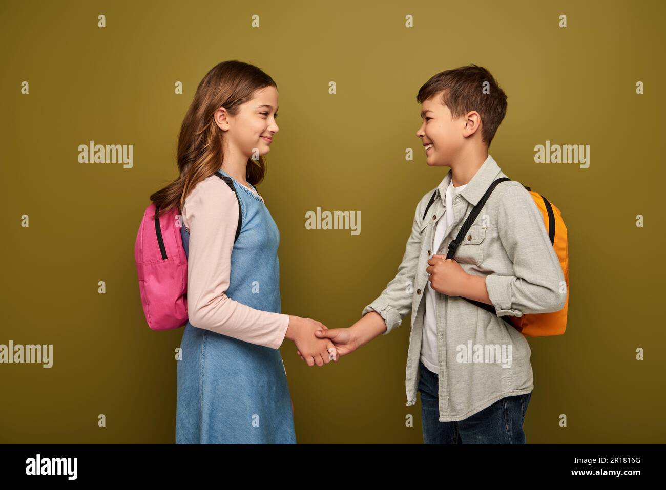 Kids Shaking Hands At School