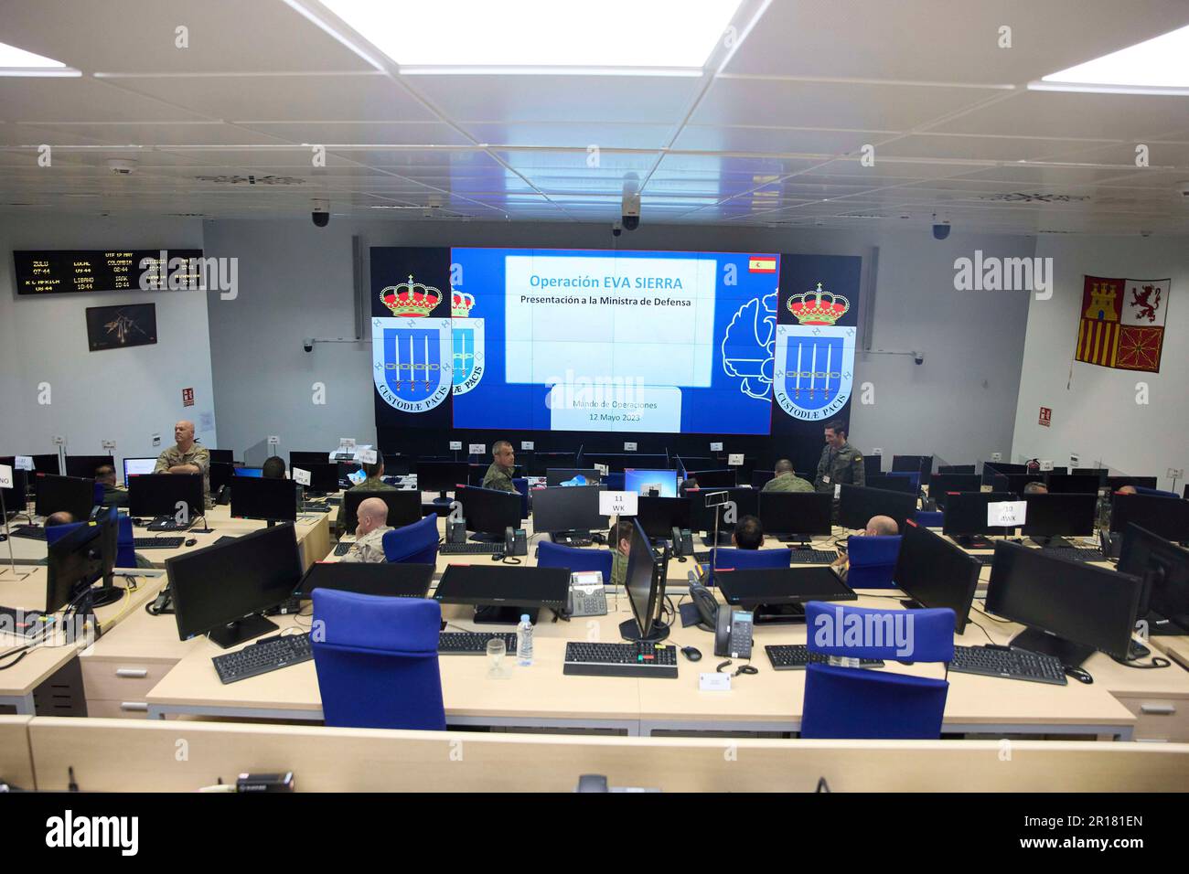 A room of the Retamares Operations Command during the visit of the ...