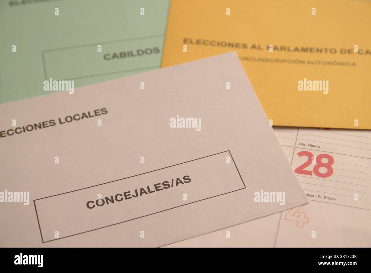 Electoral ballot papers for the elections to elect the representatives ...