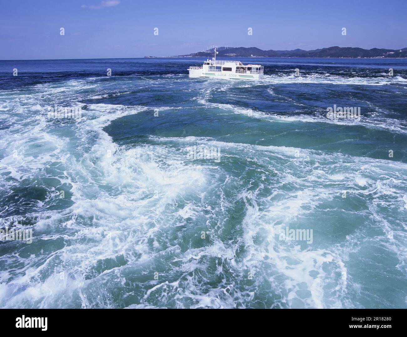 Naruto whirlpools and tourist vessels Stock Photo - Alamy
