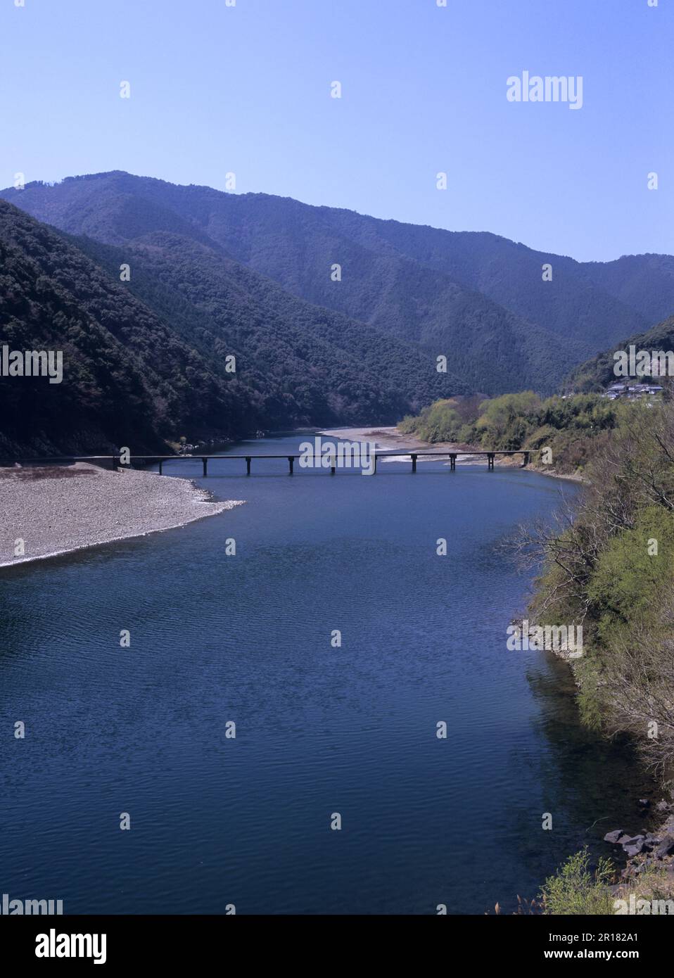 Iwama Chinkabashi Bridge, Shimanto River Stock Photo - Alamy