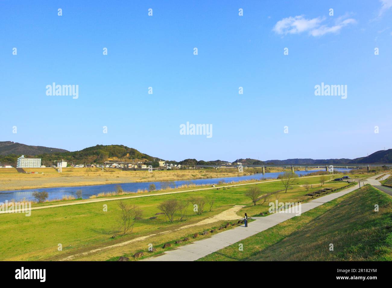 Shimanto city and Shimanto River riverbed Stock Photo - Alamy