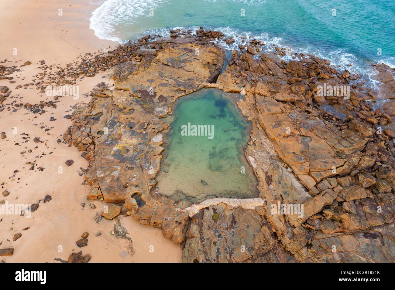 Aerial photo of saltwater rock pool hi-res stock photography and images ...