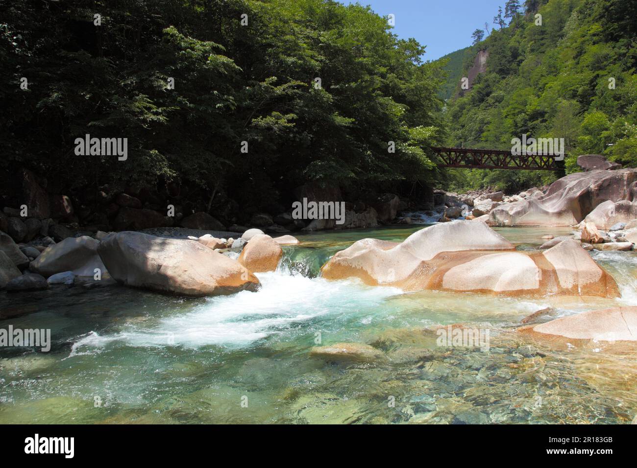Atera valley of Nagano Prefecture, to honor the blue water Stock Photo ...