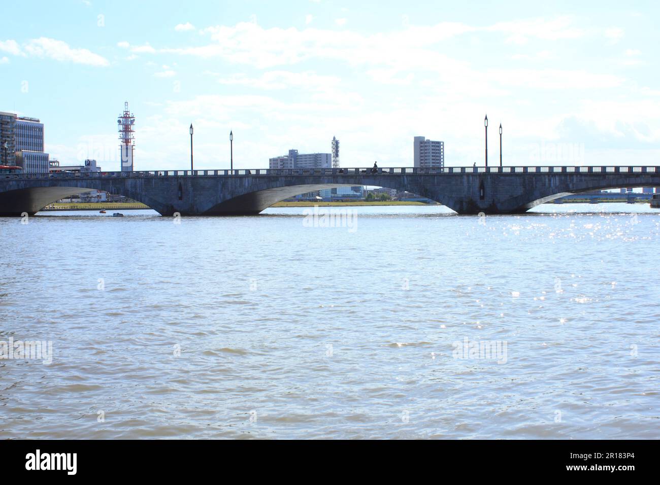 Mandai Bridge spanning the Shinano River Stock Photo - Alamy