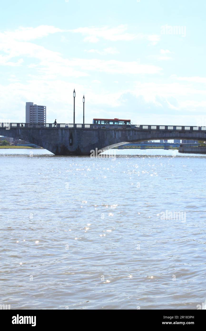 Mandai Bridge spanning the Shinano River Stock Photo - Alamy