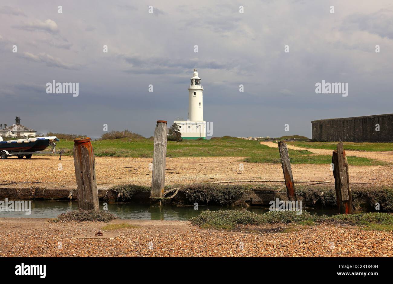 Hurst Point Lighthouse in Hampshire on the Solent Stock Photo - Alamy