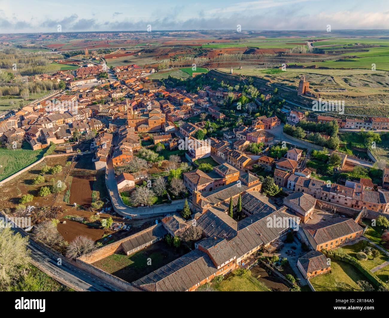 Aerial Views Of The Town Of Ayllon Cradle Of The Red Villages In ...