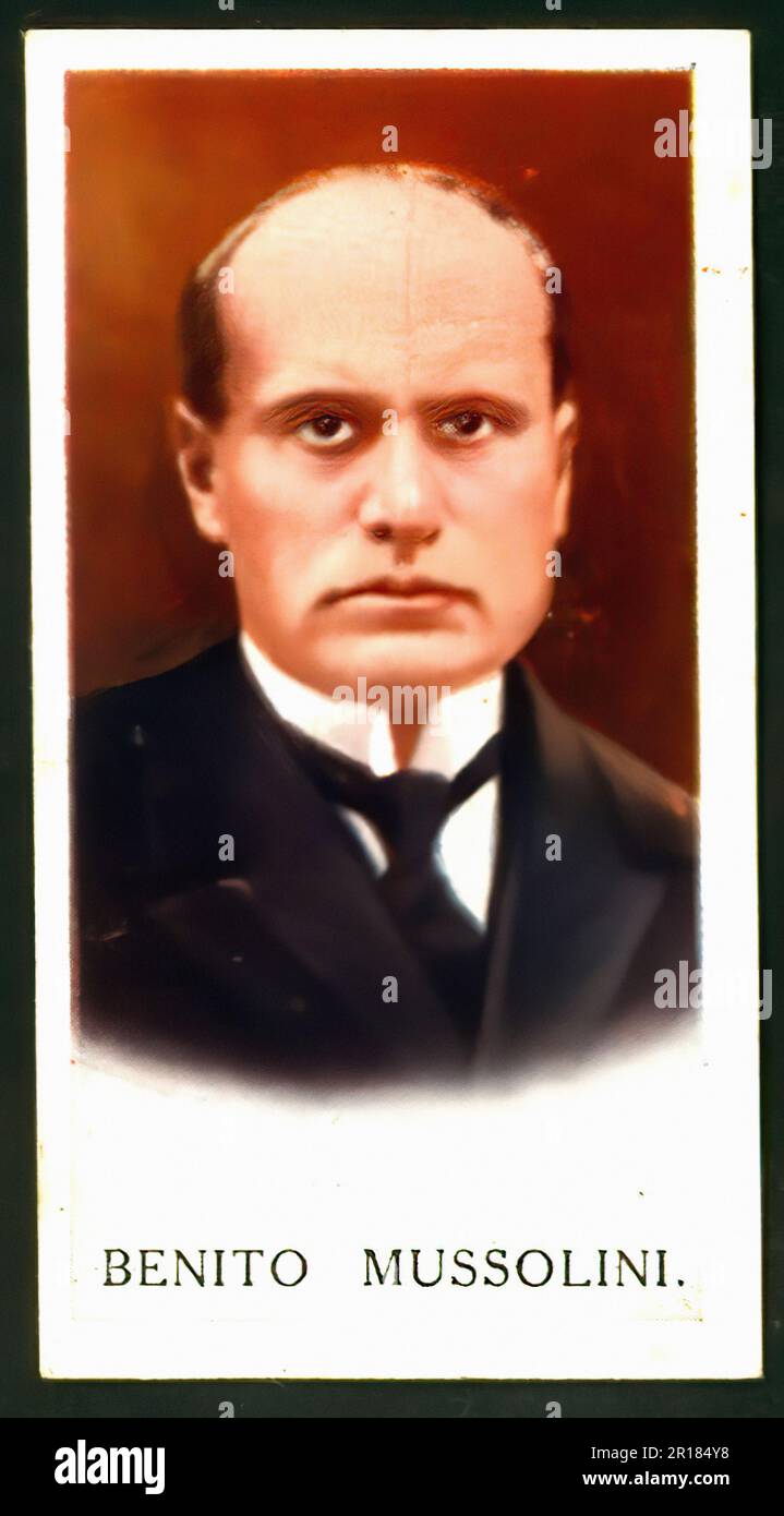 Benito Mussolini - Vintage Cigarette Card Stock Photo - Alamy