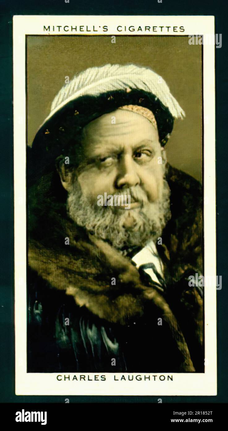Charles Laughton - Vintage Cigarette Card Stock Photo - Alamy