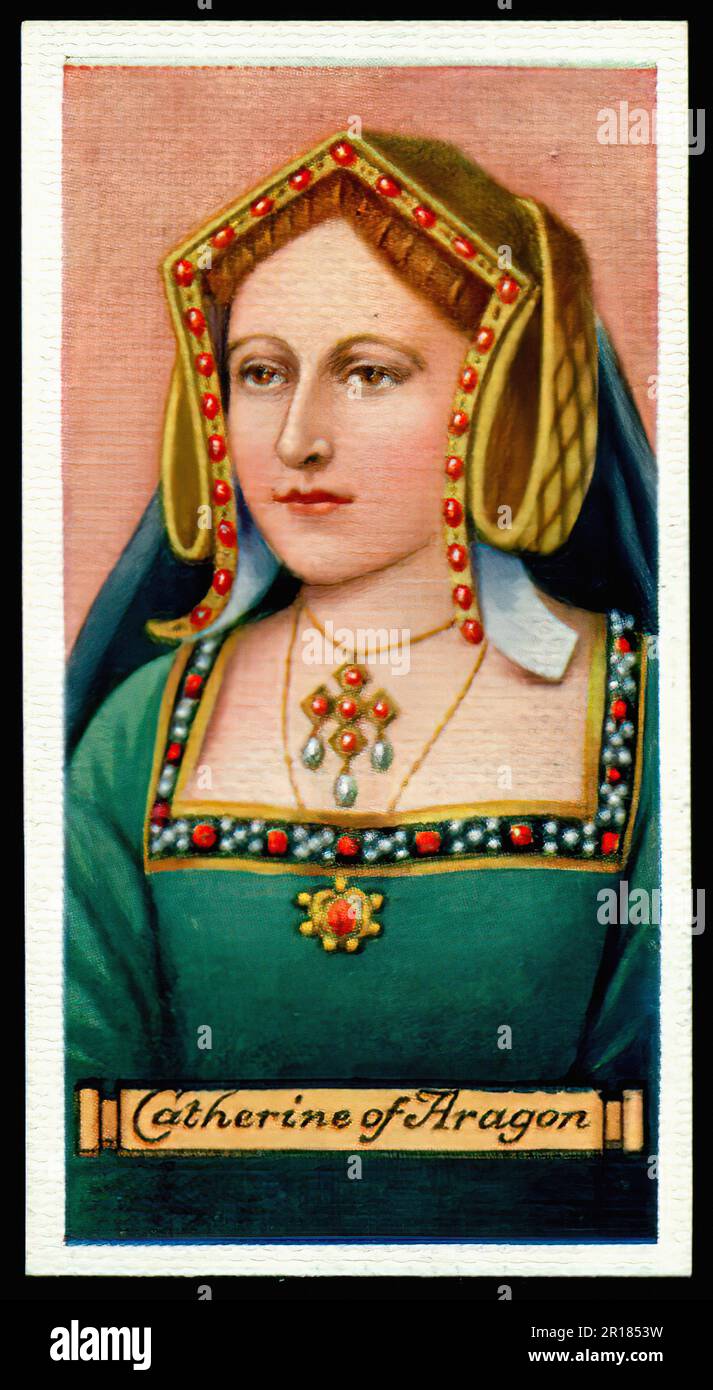 Catherine of Aragon - Vintage Cigarette Card 02 Stock Photo - Alamy
