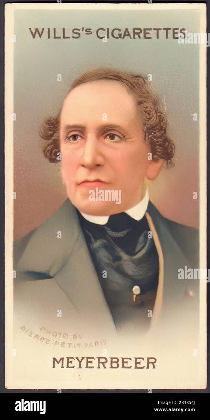 Composer Giacomo Meyerbeer - Vintage Cigarette Card Stock Photo - Alamy