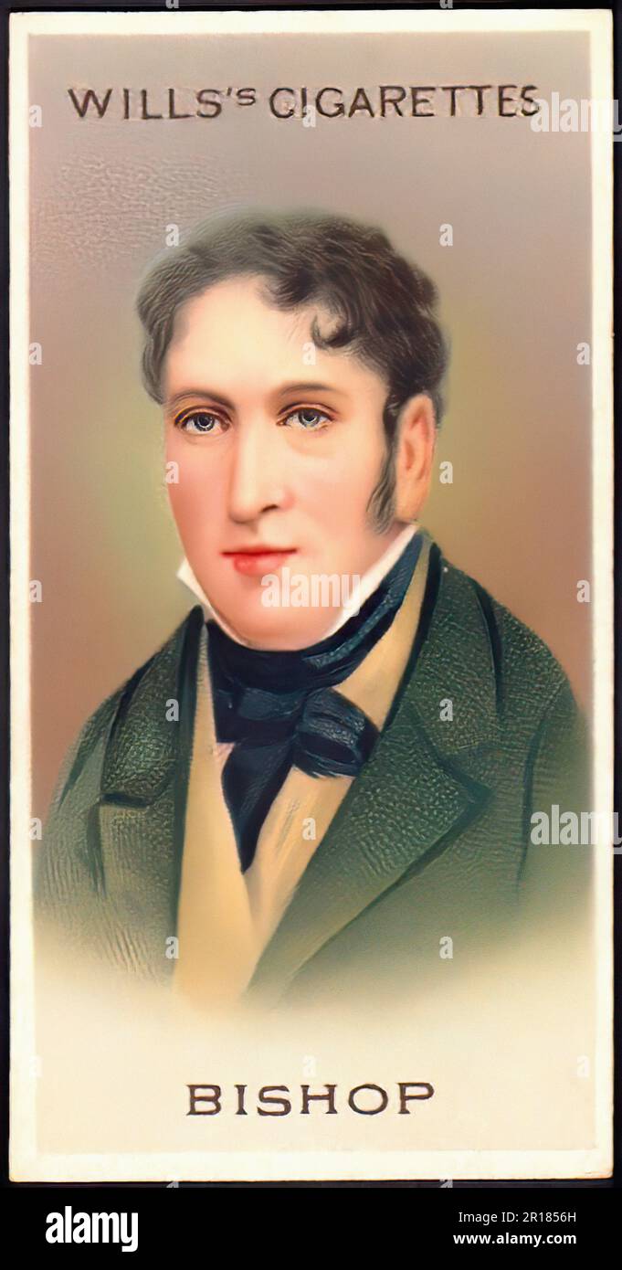 Composer Sir Henry Bishop - Vintage Cigarette Card Stock Photo - Alamy