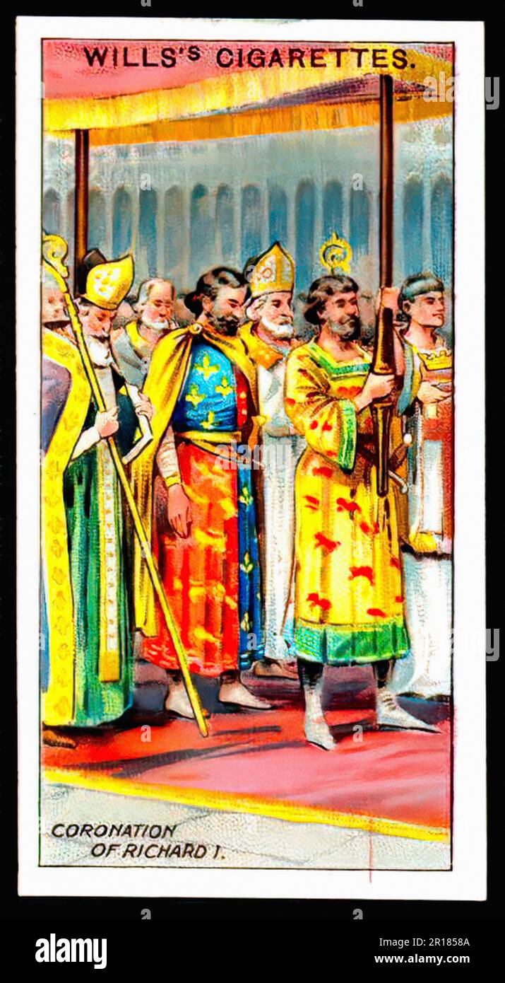 Coronation of King Richard I - Vintage Cigarette Card Stock Photo - Alamy