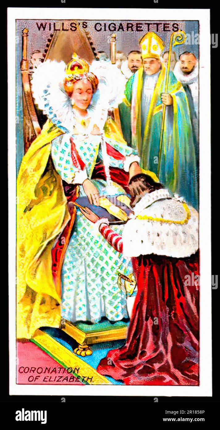 Coronation of Queen Elizabeth - Vintage Cigarette Card Stock Photo - Alamy
