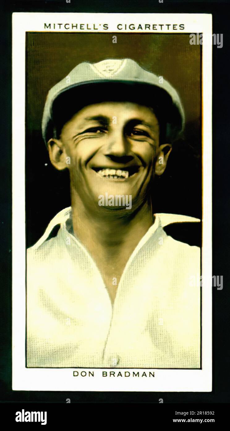 Cricketer Don Bradman - Vintage Cigarette Card Stock Photo - Alamy