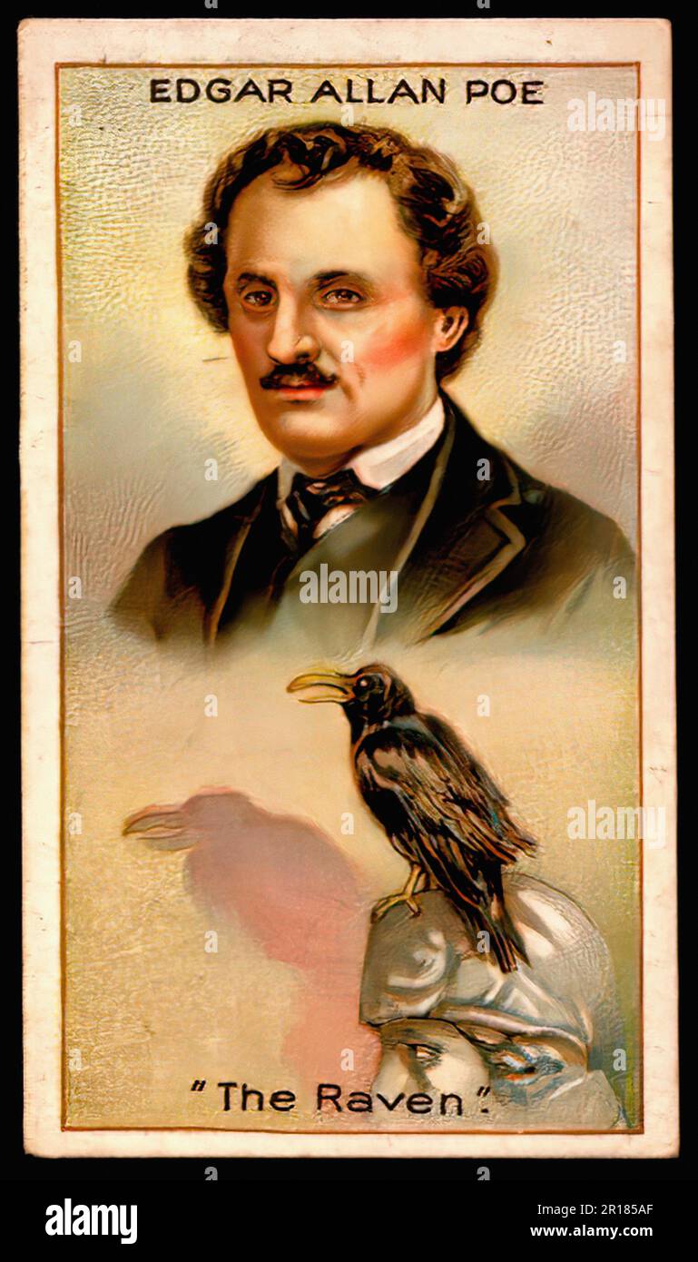 Edgar Allan Poe - Vintage Cigarette Card Stock Photo - Alamy