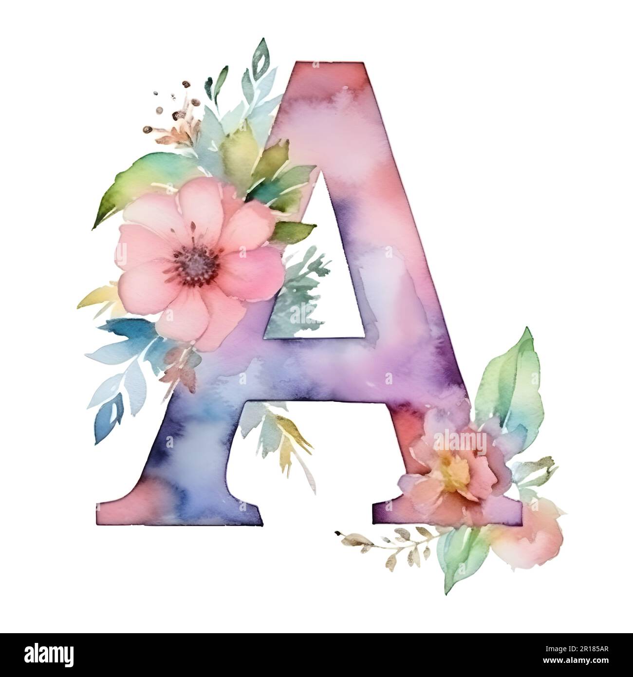 Monogram Watercolor Letter A Alphabet Stock Photo - Alamy