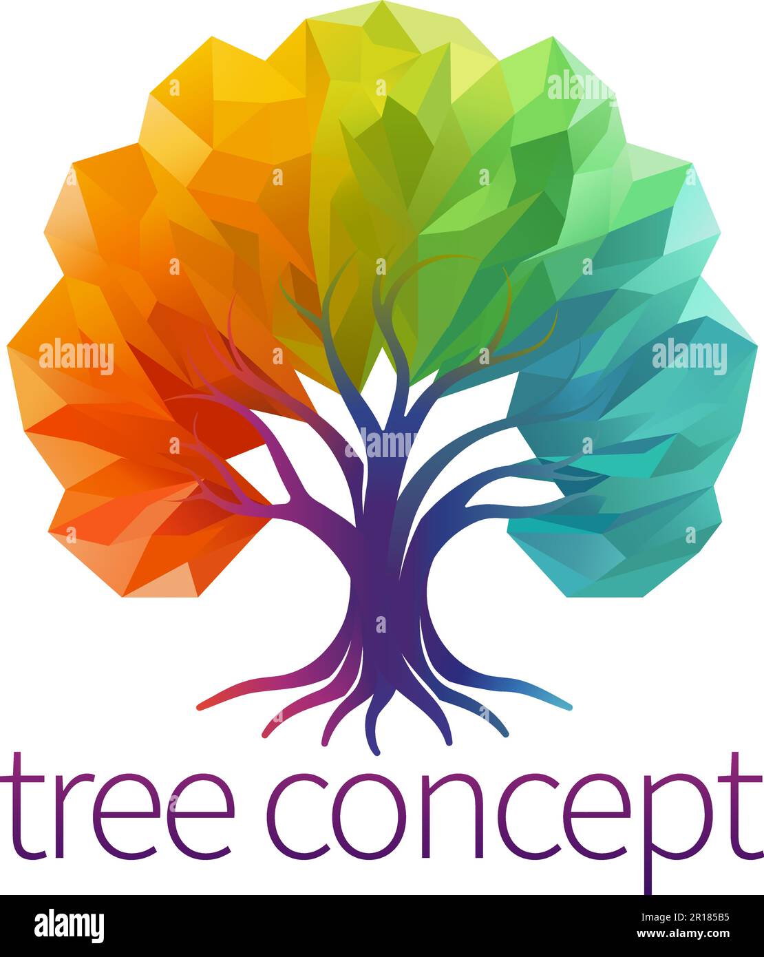 Rainbow tree of life logo hi-res stock photography and images - Alamy