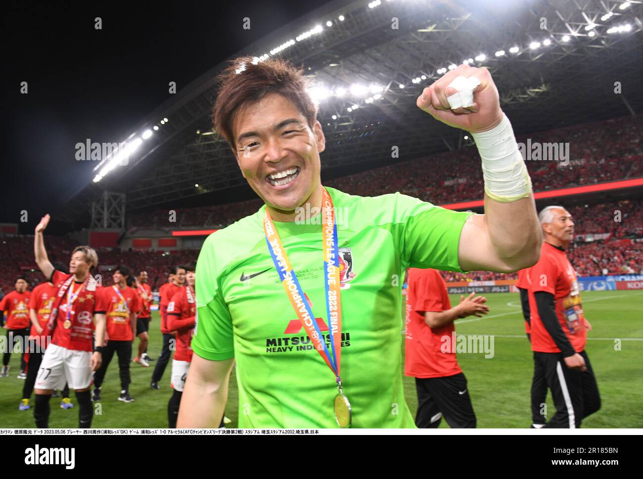 Saitama, Japan. 6th May, 2023. Urawa Reds' Shusaku Nishikawa celebrates ...