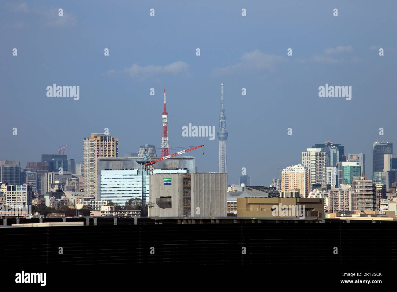 Tokyo sky tree seem about the same height and Tokyo Tower Stock Photo ...