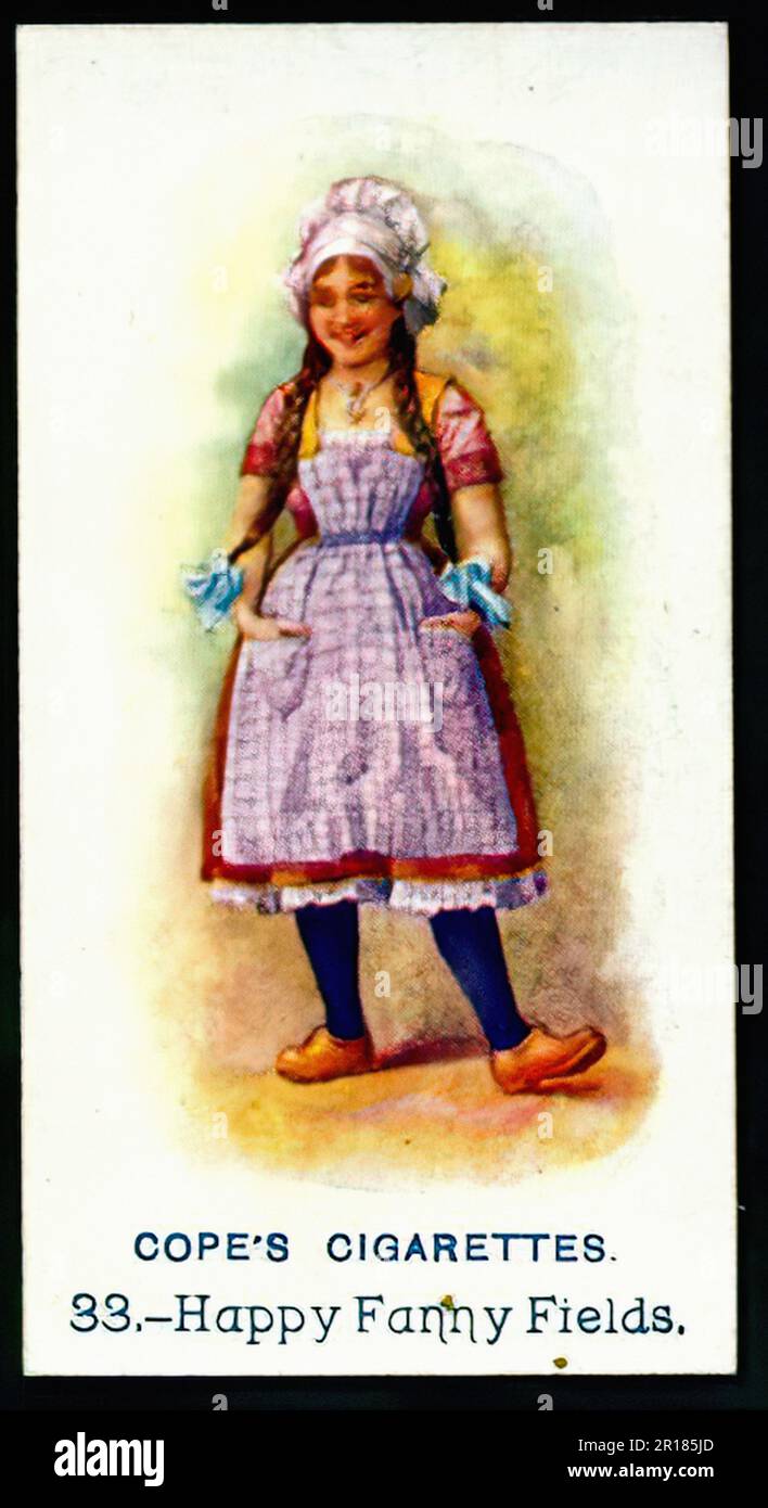 Happy Fanny Fields - Vintage Cigarette Card Stock Photo - Alamy