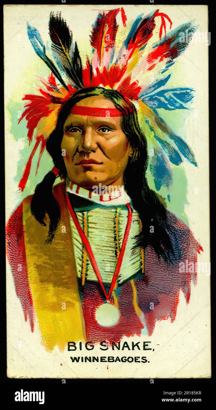 Indian Chief Big Snake - Vintage Cigarette Card Stock Photo - Alamy