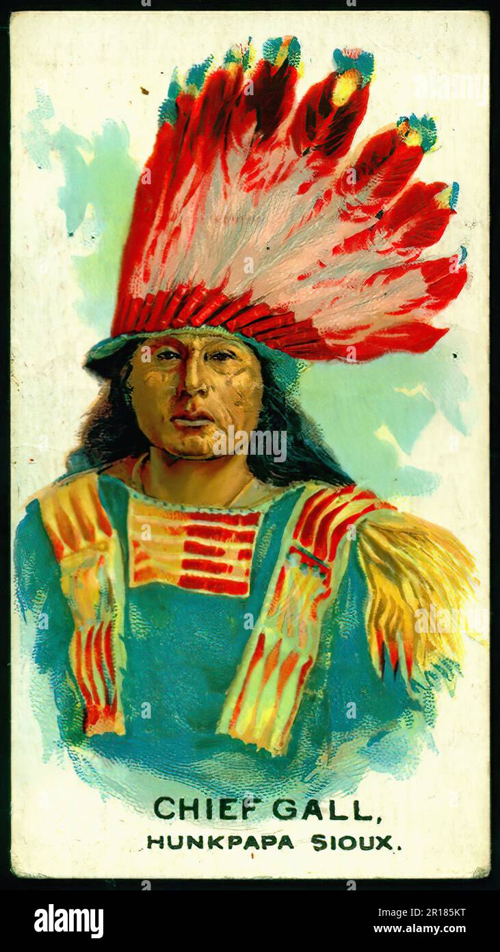 Indian Chief Chief Gall - Vintage Cigarette Card Stock Photo - Alamy