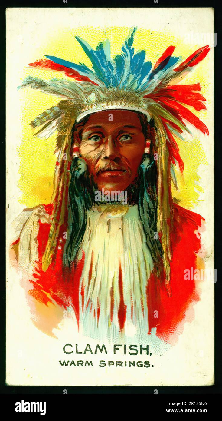 Indian Chief Clam Fish - Vintage Cigarette Card Stock Photo - Alamy