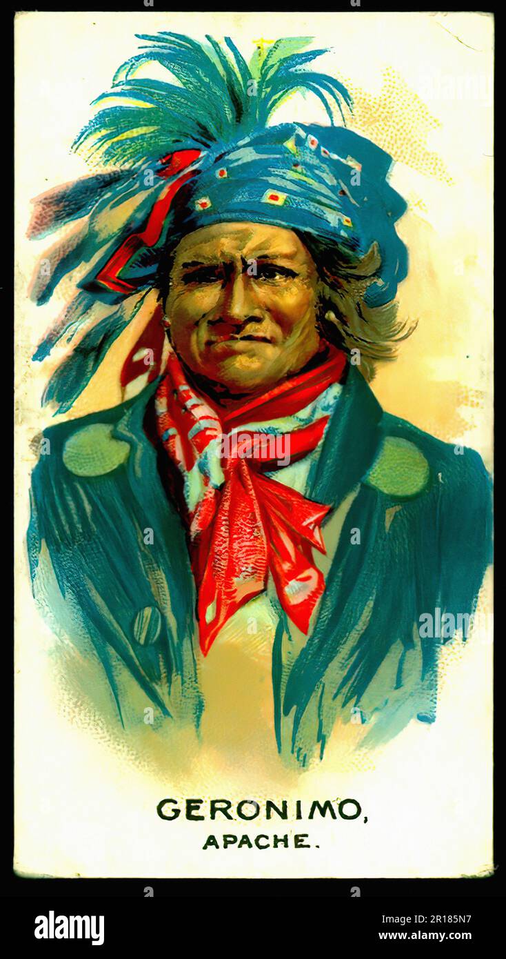 Indian Chief Geronimo - Vintage Cigarette Card Stock Photo - Alamy