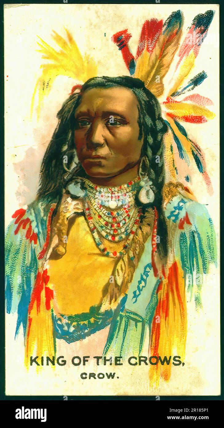 Indian Chief King of the Crows - Vintage Cigarette Card Stock Photo - Alamy