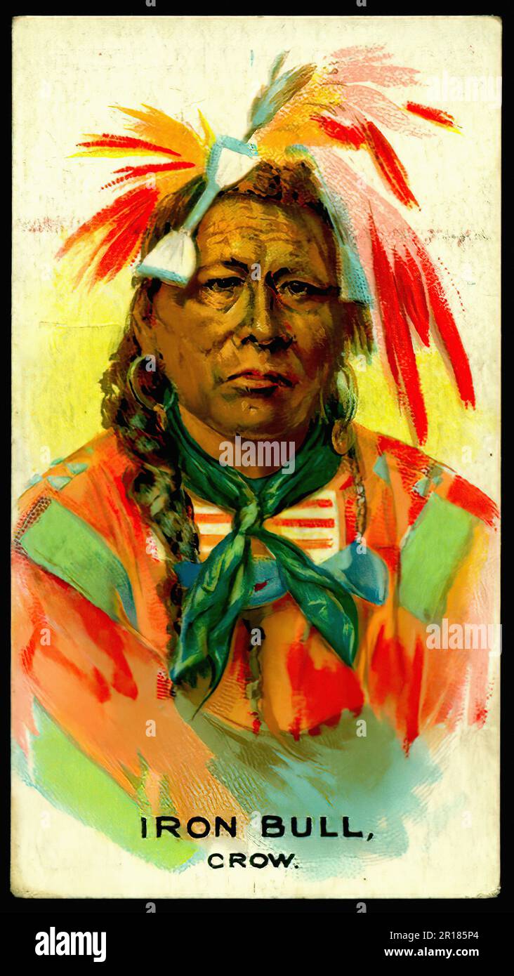 Indian Chief Iron Bull - Vintage Cigarette Card Stock Photo - Alamy