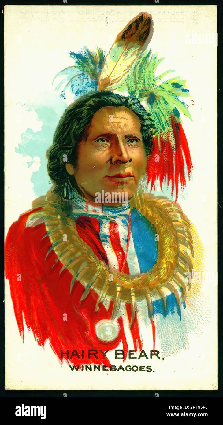 Indian Chief Hairy Bear - Vintage Cigarette Card Stock Photo - Alamy