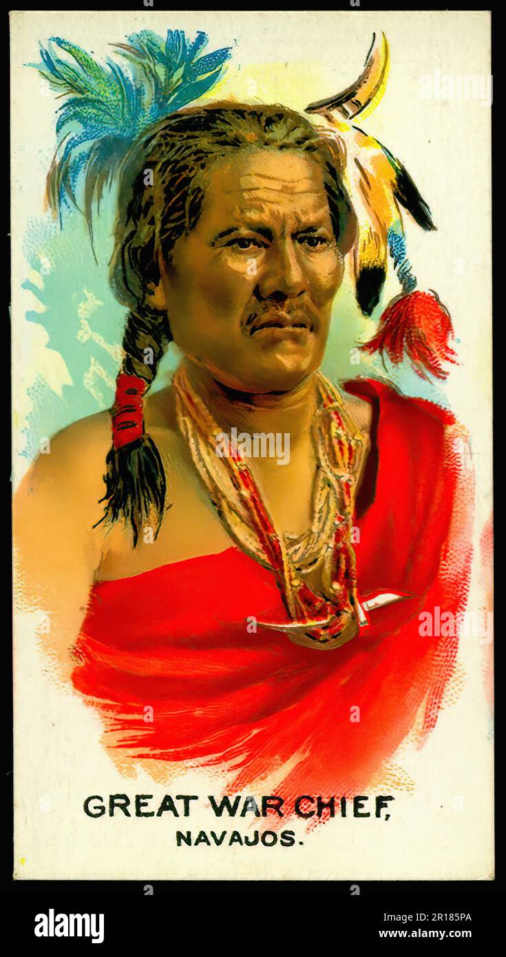 Indian Chief Great War Chief - Vintage Cigarette Card Stock Photo - Alamy