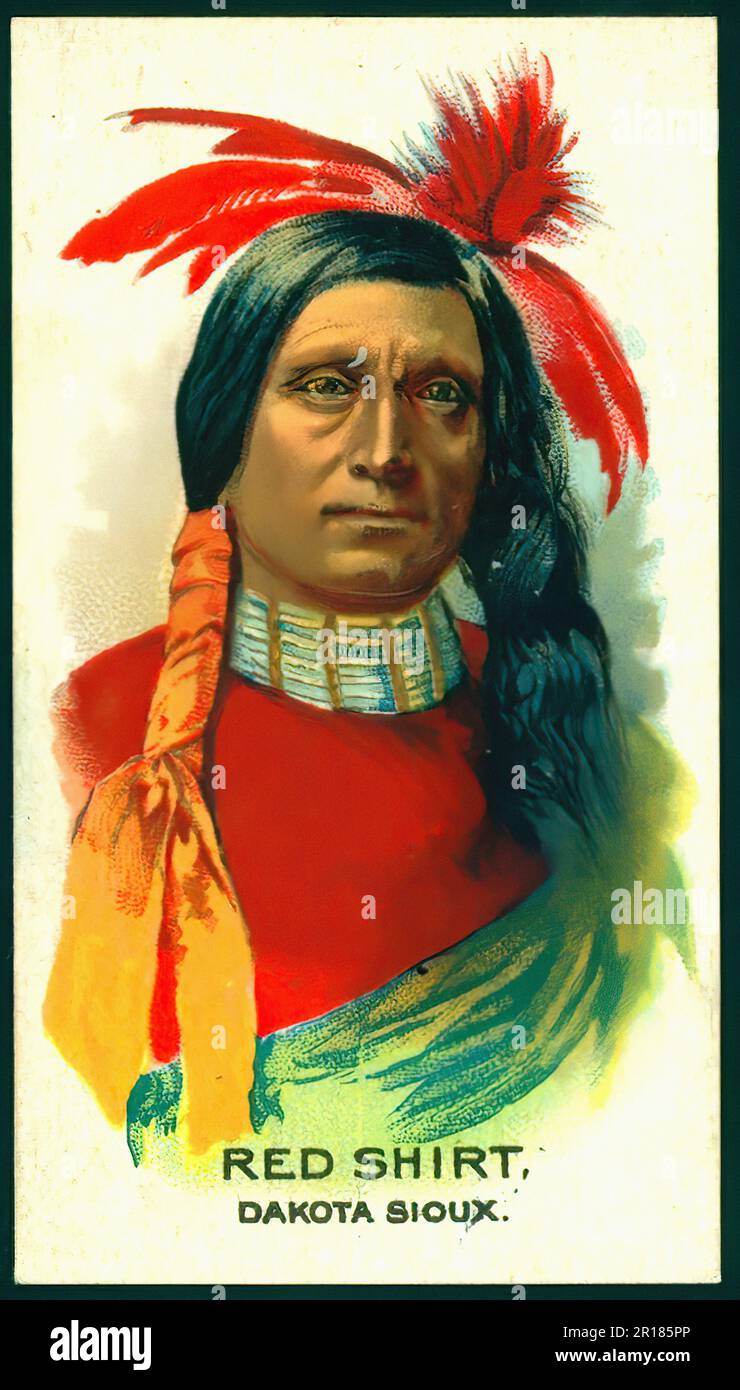 Indian Chief Red Shirt - Vintage Cigarette Card Stock Photo - Alamy