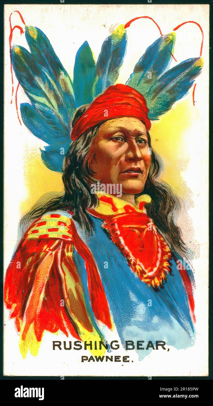 Indian Chief Rushing Bear - Vintage Cigarette Card Stock Photo - Alamy