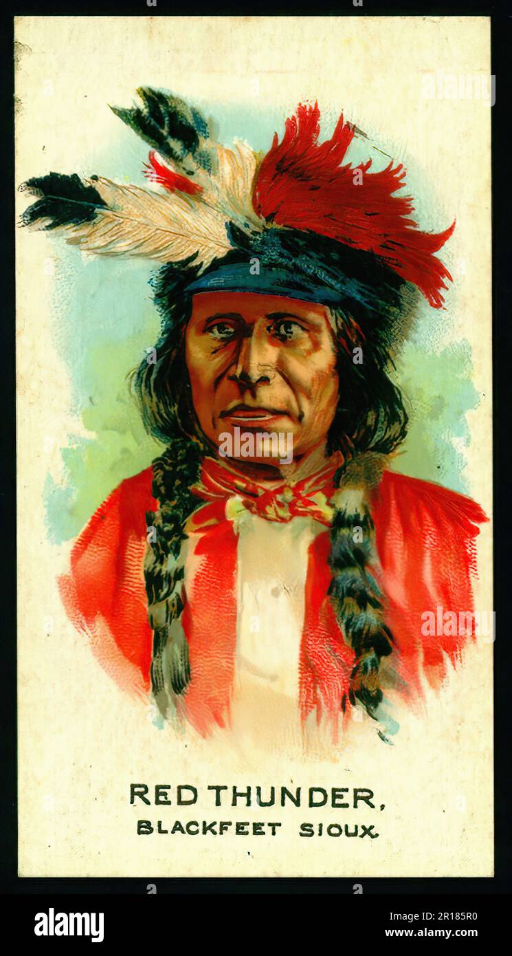 Indian Chief Red Thunder - Vintage Cigarette Card Stock Photo - Alamy