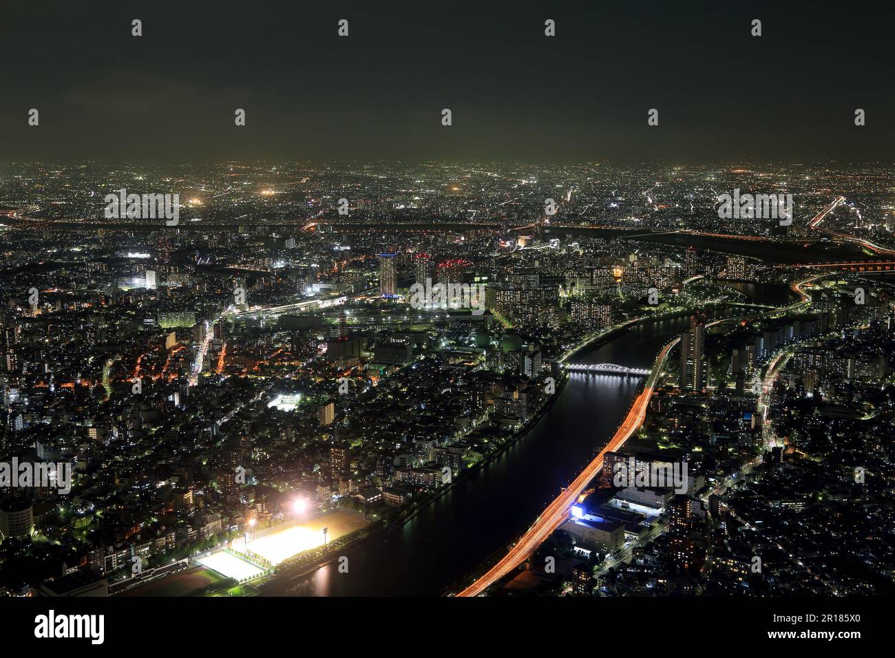 Night view of the North side (Minami-Senju, Kita-Senju) viewed from the ...