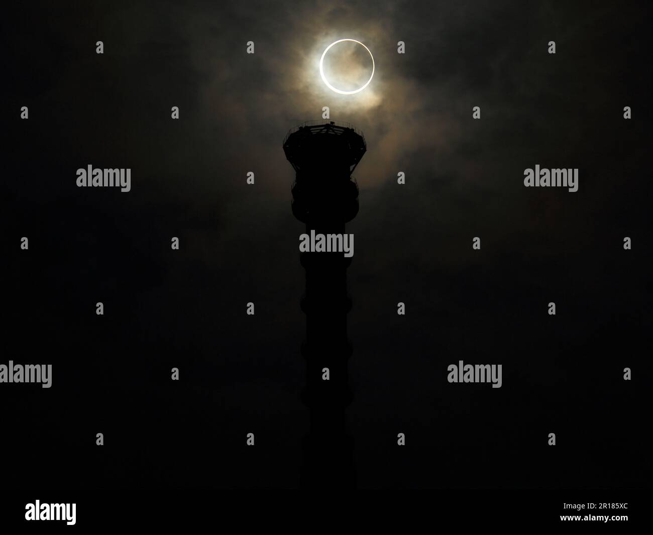 Tokyo Sky Tree and the annular solar eclipse Stock Photo - Alamy