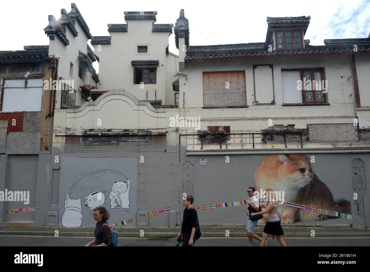 Shanghai, China. 10th May, 2023, An old street draws visitors following ...