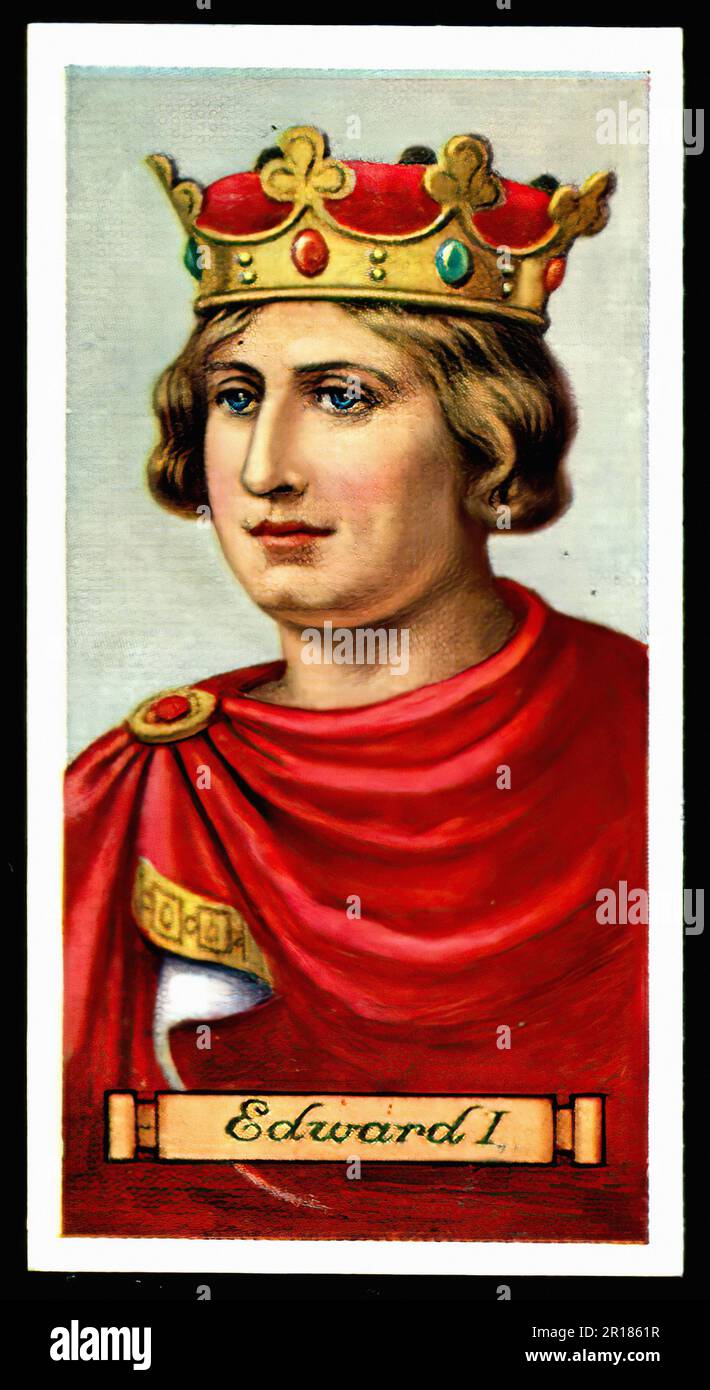 King Edward I - Vintage Cigarette Card Stock Photo - Alamy
