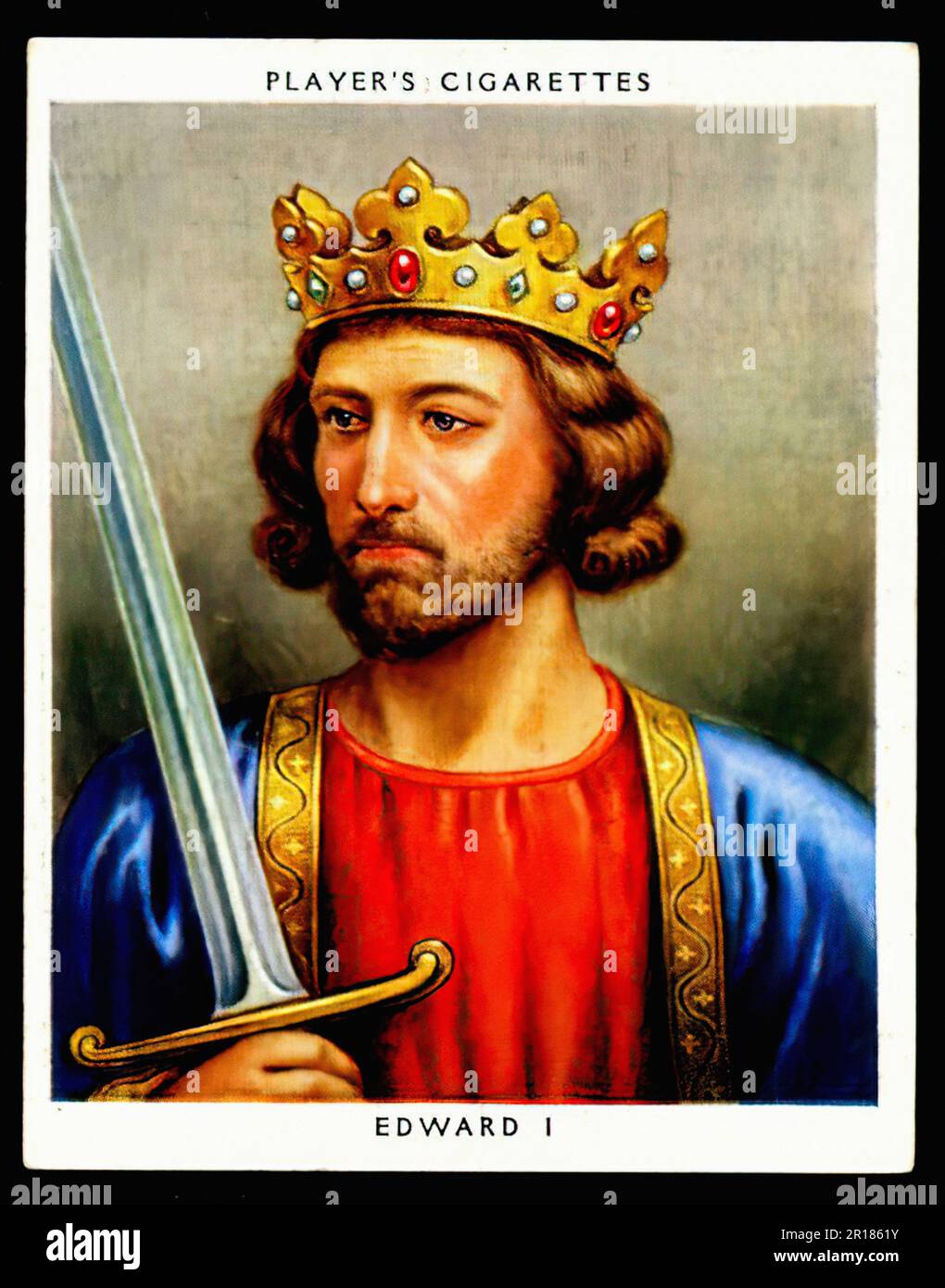 King Edward I - Vintage Cigarette Card 02 Stock Photo - Alamy