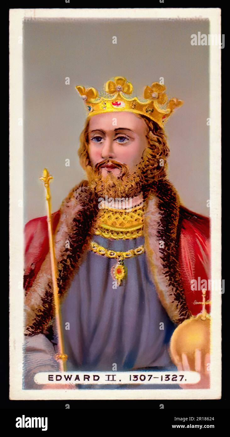 King Edward II - Vintage Cigarette Card 02 Stock Photo - Alamy
